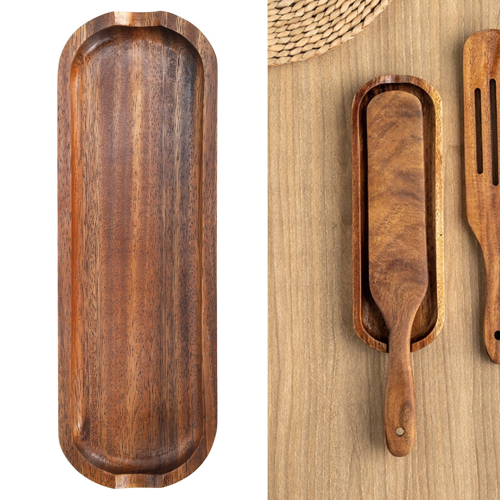 Kitchen Utensil Holder, Teak Wood Spatula Stand, Safe Lightweight For ...