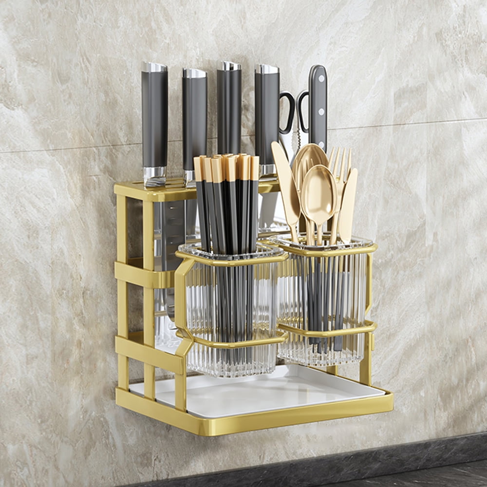 Kitchen Utensil Organizer, Countertop Cutlery Storage Rack with Knife ...