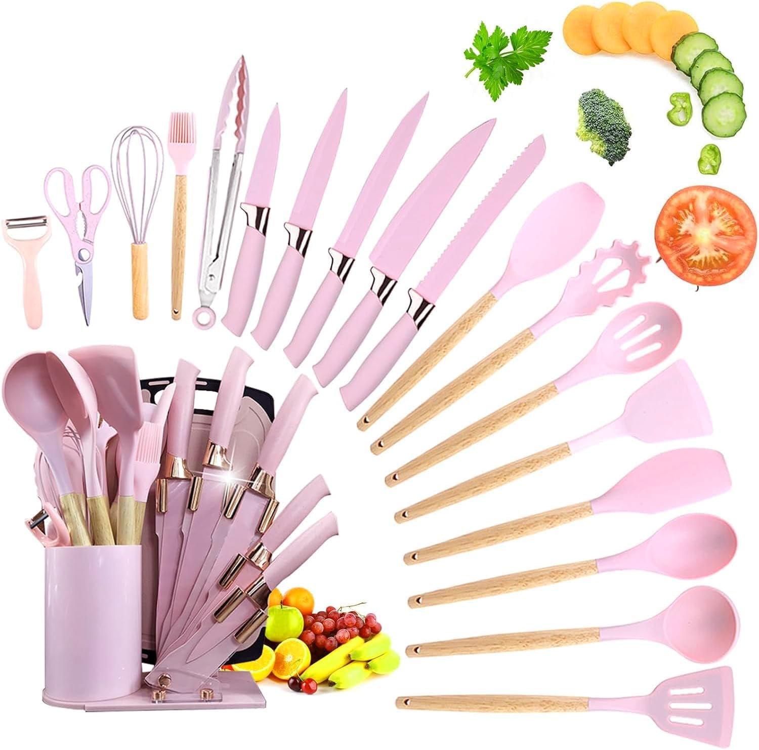 Kitchen Utensil Set,20 Pieces Kitchen Stainless Steel Knives Set ...