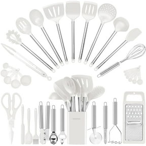 Beautiful 6-Piece Silicone Kitchen Utensil Tool Set with Rotating Rack ...