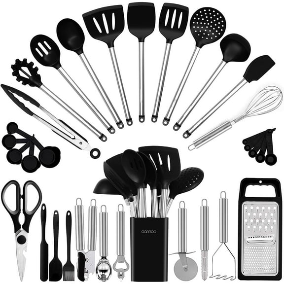 Kitchen Utensil Set-Silicone Cooking Utensils-33 Kitchen Gadgets ...