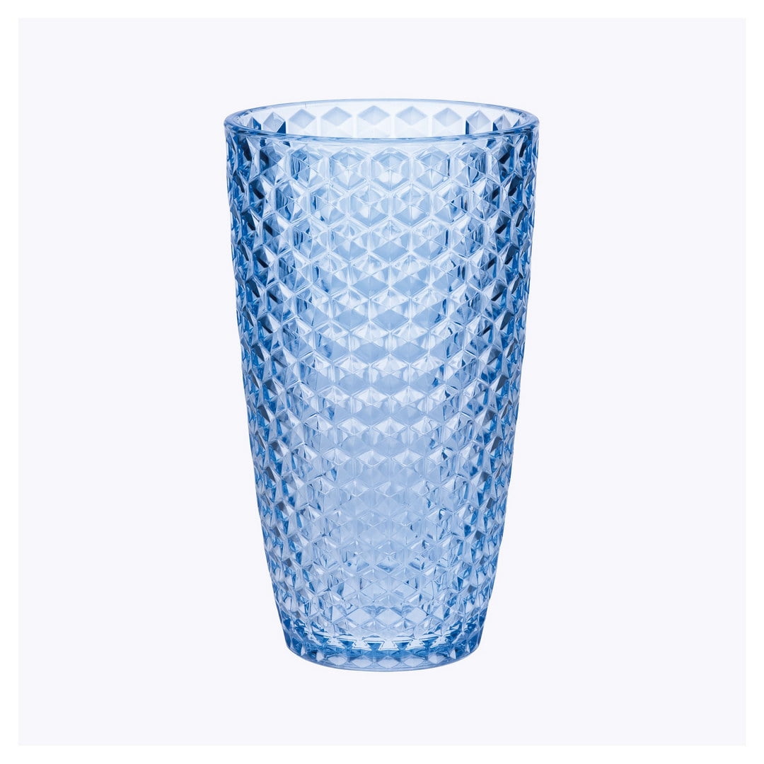Kitchen Utensils Diamond Cut Acrylic Glasses Drinking Set of 4 (19oz ...