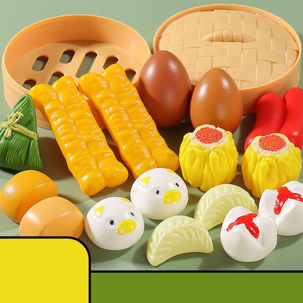 Kitchen Utensils Play Set Kids Pretend Role Fruits Vegetables Toy Pan ...