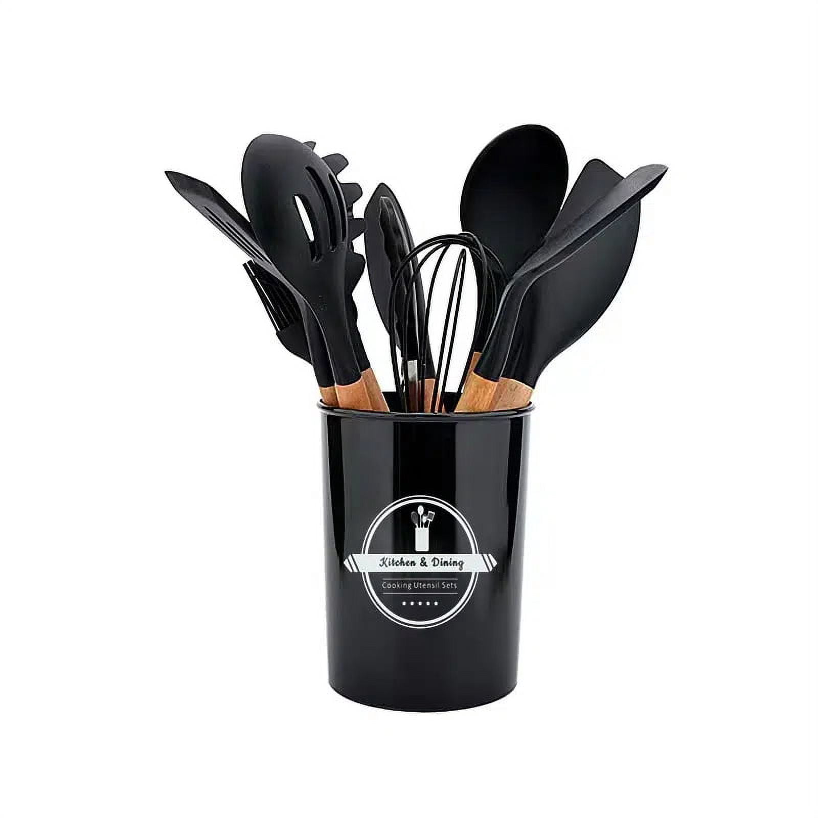 Kitchen Utensils Set, 12 Pcs Silicone Cooking Utensils Set With Wooden ...
