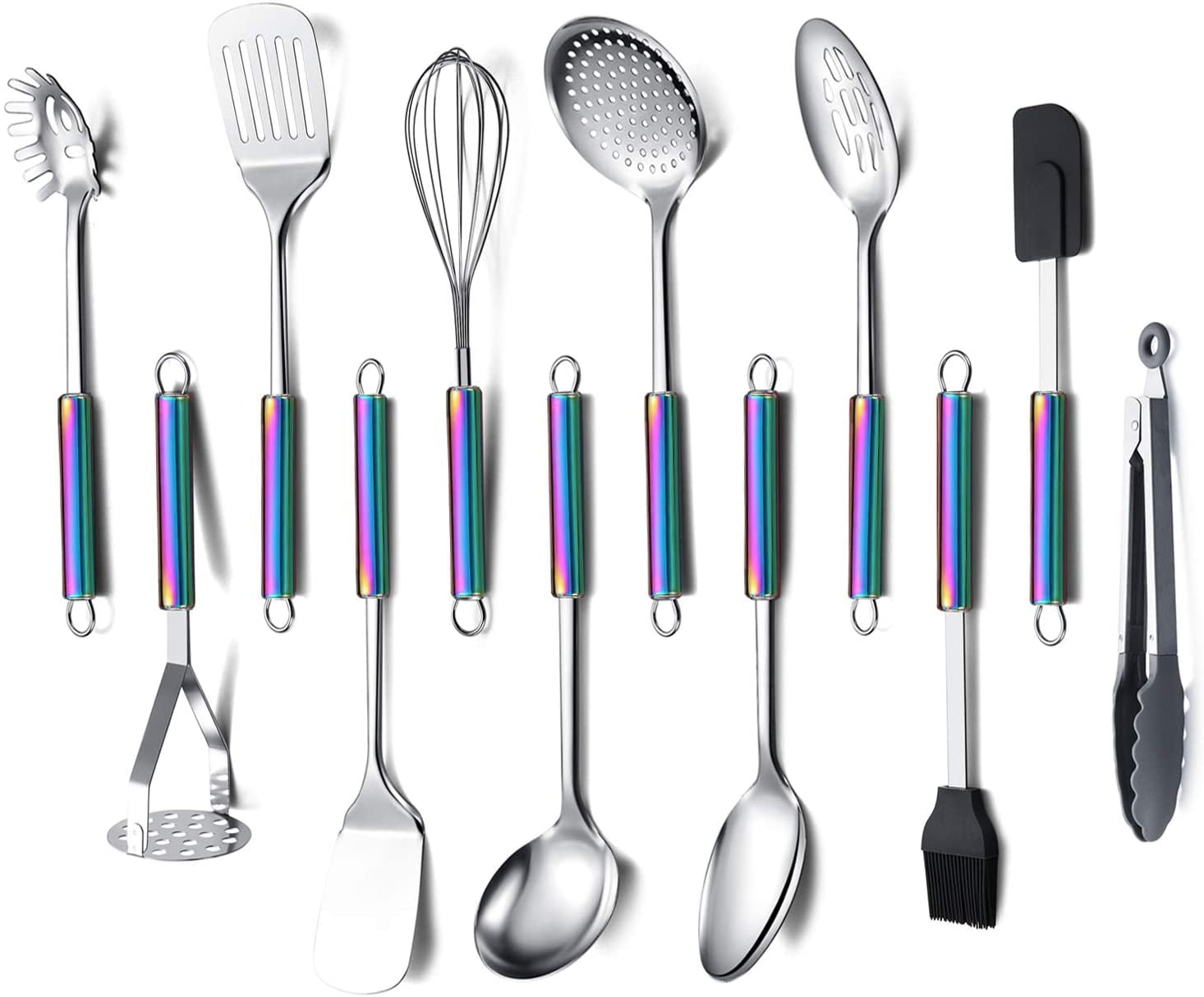 Kitchen Utensils Set, 12 Pieces Cooking Utensils Set With Rainbow ...