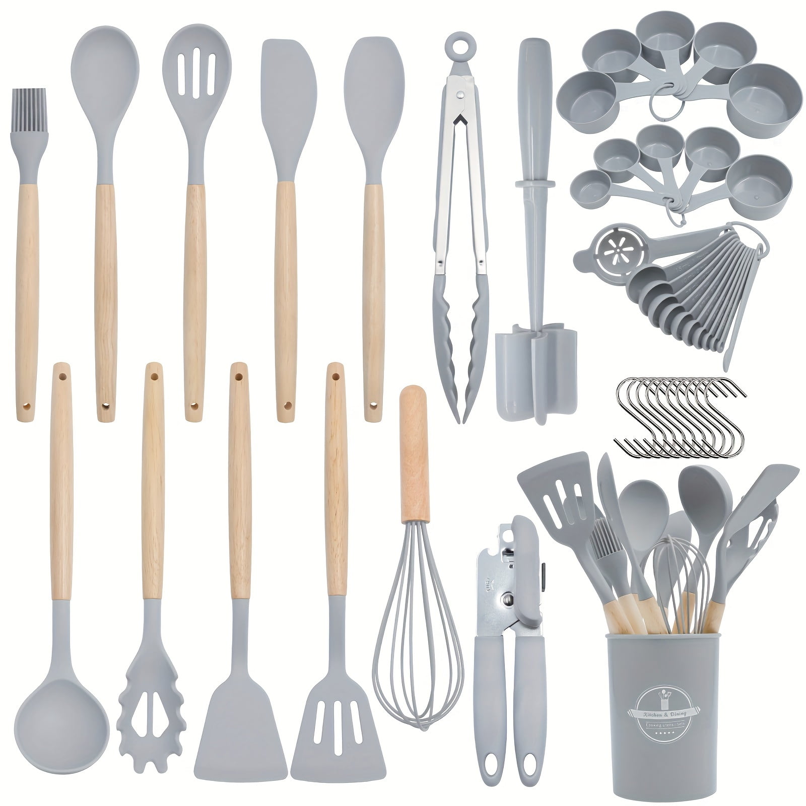 Kitchen Utensils Set- 46 pcs Cooking Utensils with Tongs, Spoon, Meat ...