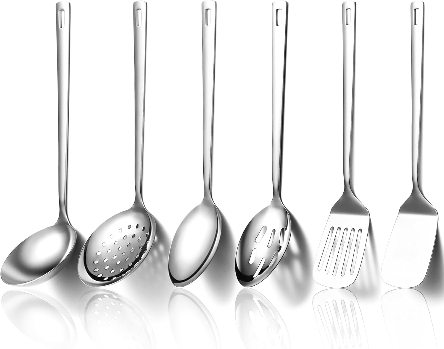 Kitchen Utensils Set 6pcs, Stainless Steel Cooking Utensils Set, Heavy ...