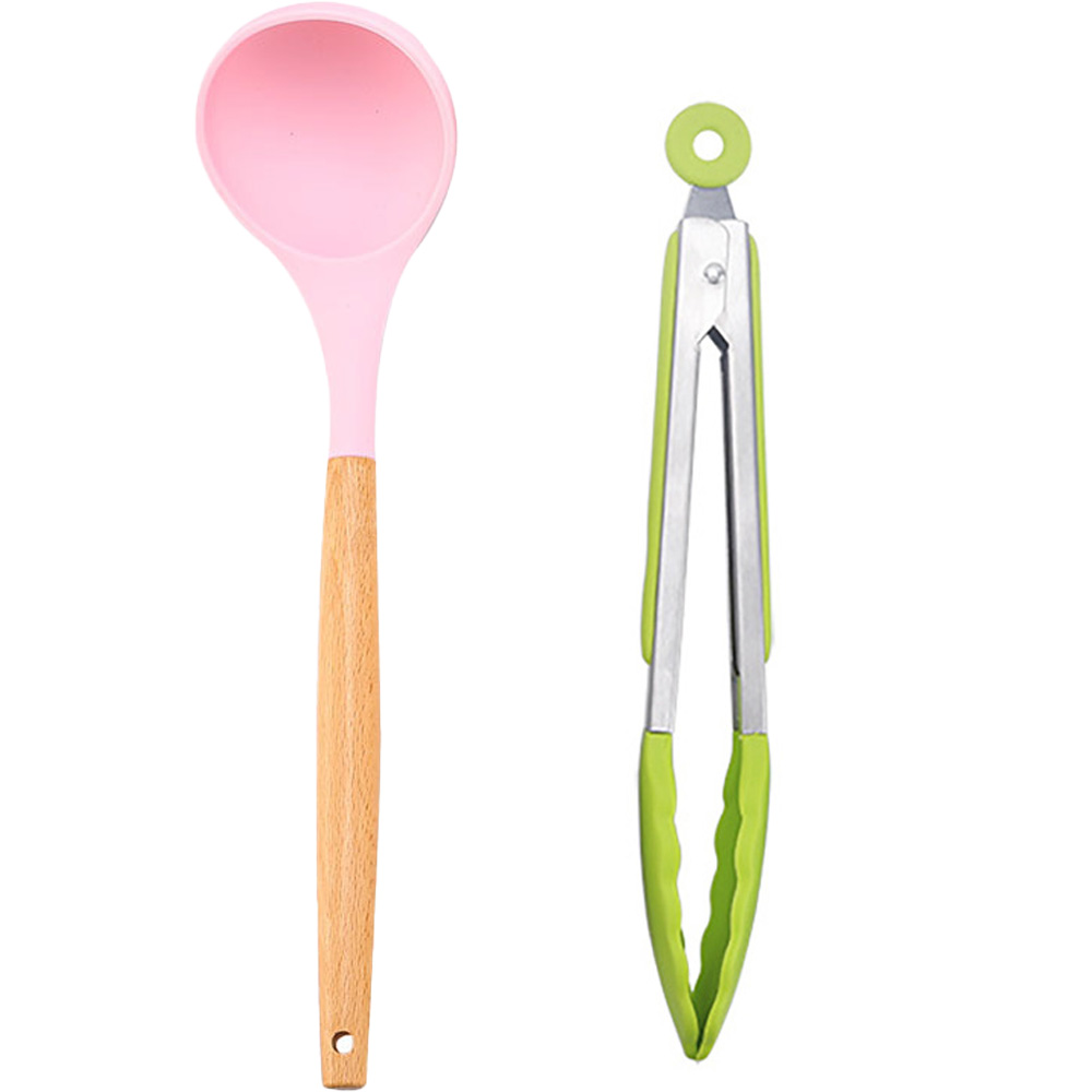 Kitchen Utensils Silicone Set 2 pcs, Heat Resistant Cookware with ...