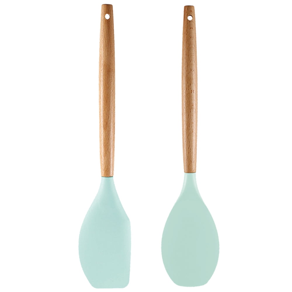Kitchen Utensils Silicone Set , Heat Resistant Cookware with Wooden ...