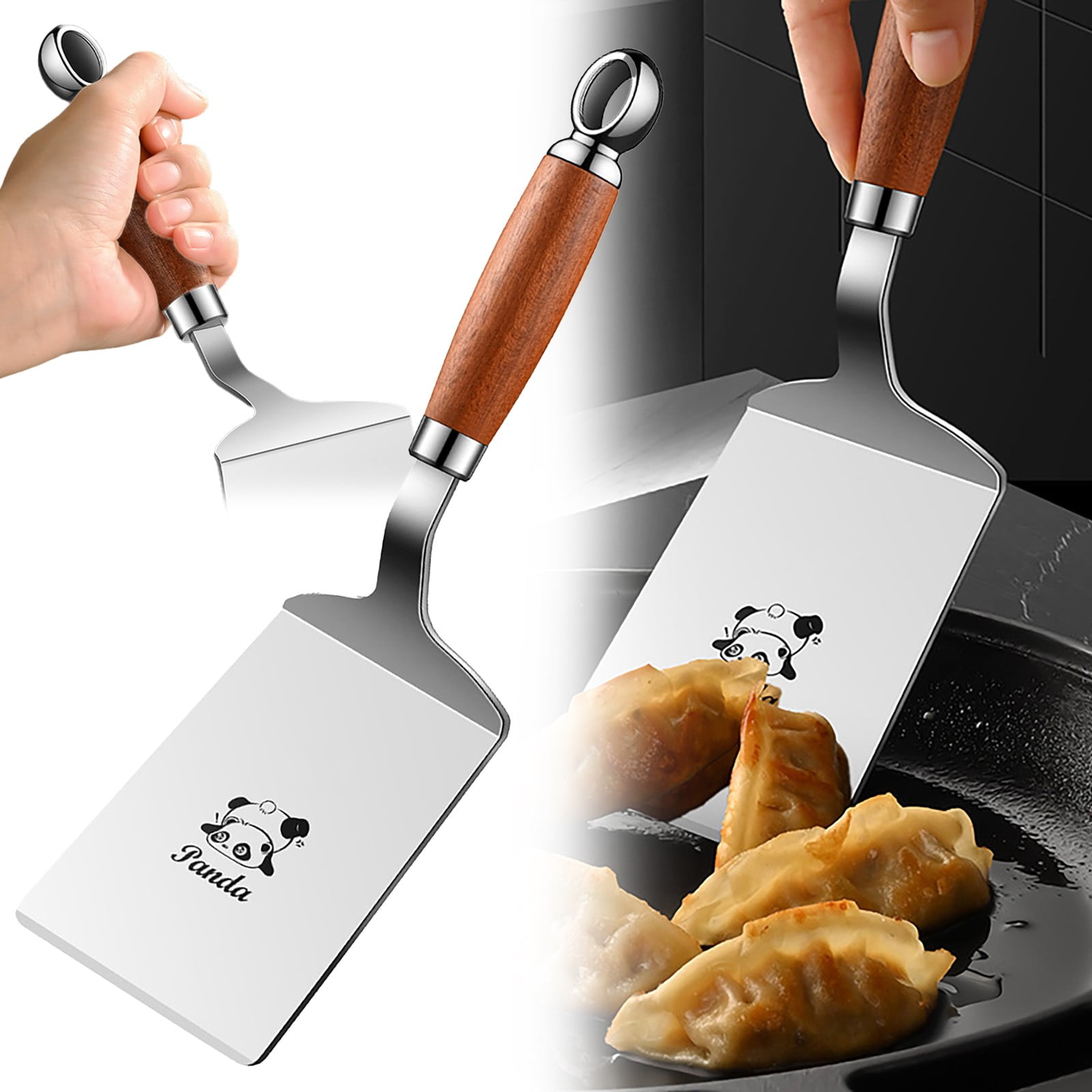 Kitchen Utensils,Wide Grill Turner/Spatula Stainless BBQ Shovel Scraper ...
