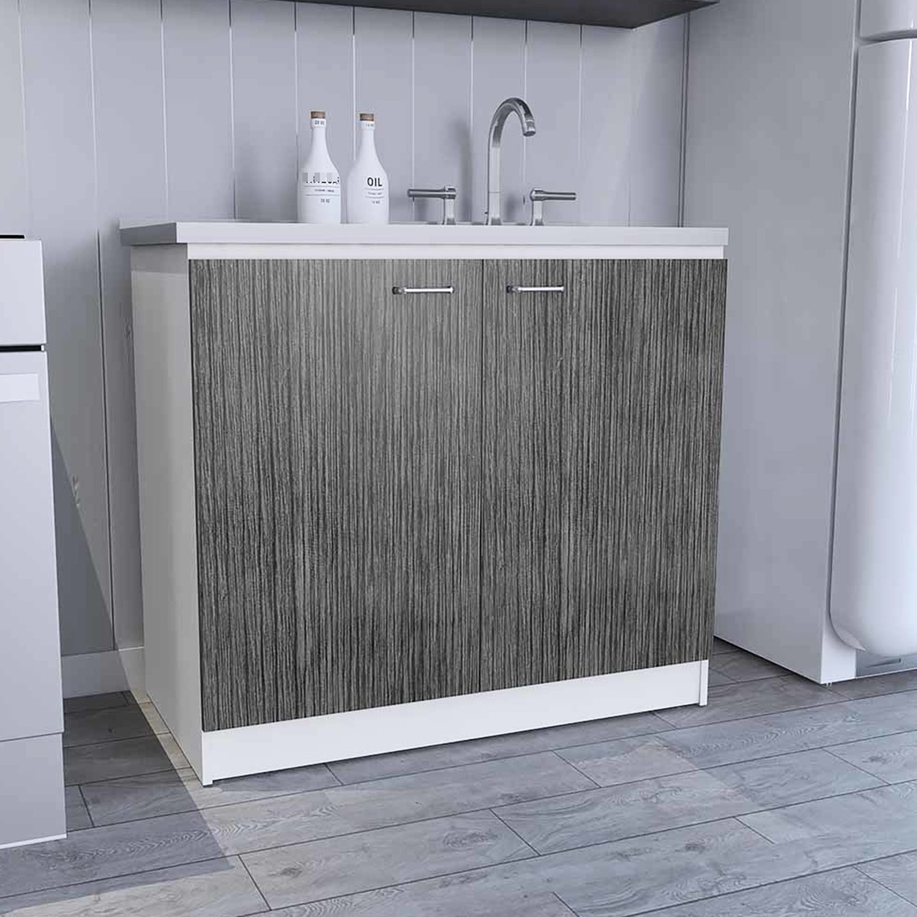 Kitchen Utility Sink with Shelved Cabinet | For Daily Kitchen ...