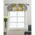 Kitchen Valance Curtain for Small Windows,Gnome with Daisy Flower Honey ...