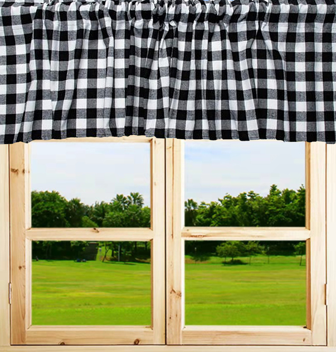 Achim Buffalo Check Kitchen Curtains, Set of 2 Tiers - Walmart.com