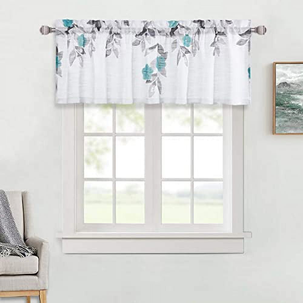 Kitchen Valances for Windows Linen Textured Window Valance for Bedroom ...