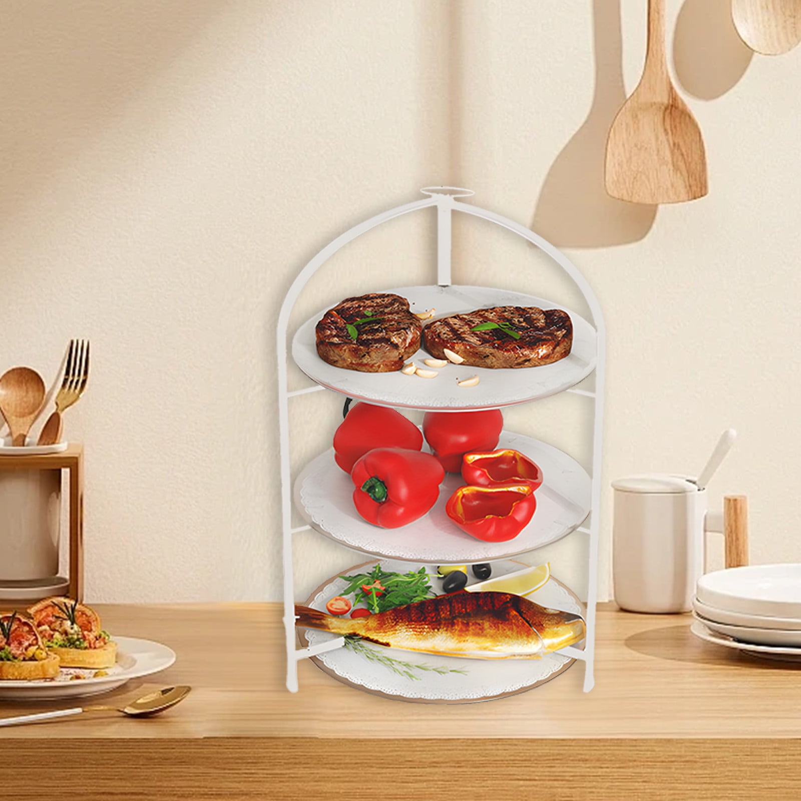 Kitchen Vegetable Rack Stackable Shelf Foldable Perforated Preparation ...