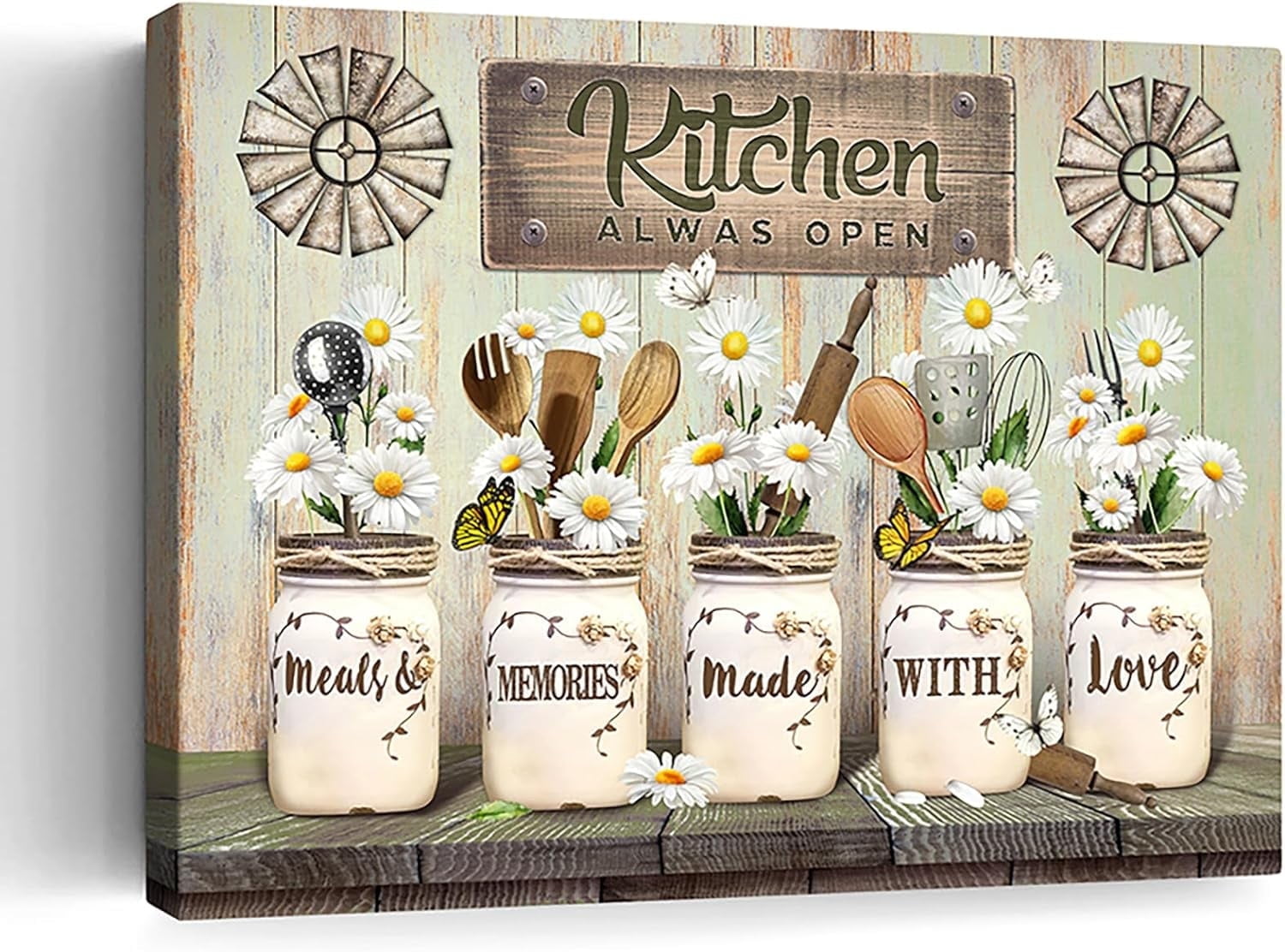 Kitchen Wall Art Daisy Floral Wall Art Spring Pictures Wall Decor ...