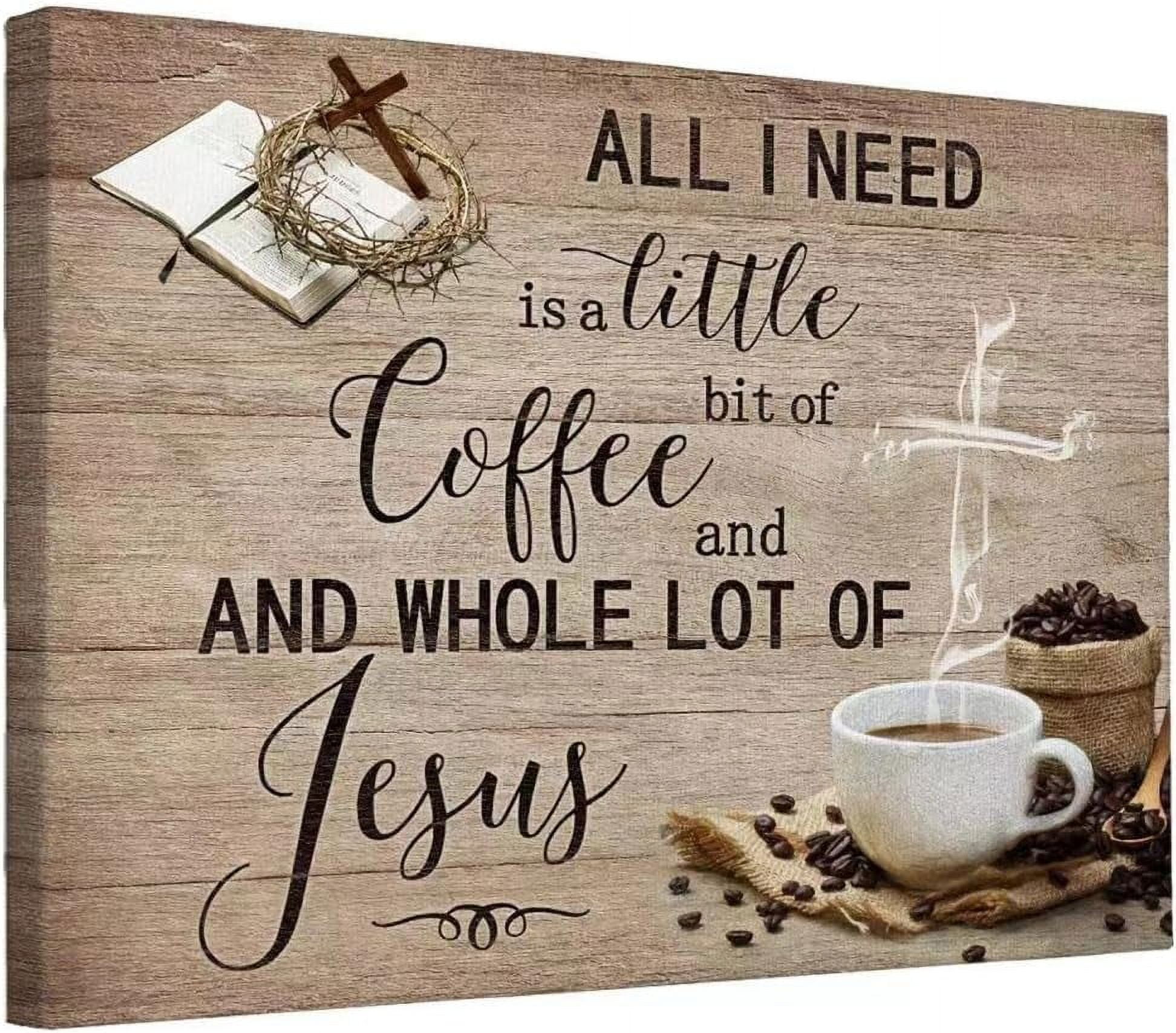 Kitchen Wall Art Decor Christian Coffee Wall Art Jesus Coffee Cross ...