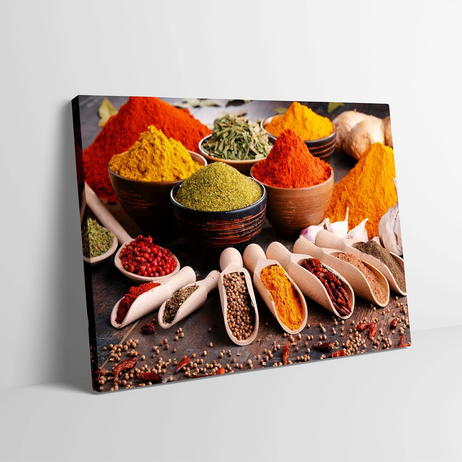 Kitchen Wall Art Decorations Framed Canvas Print Wooden Spoon Anise ...