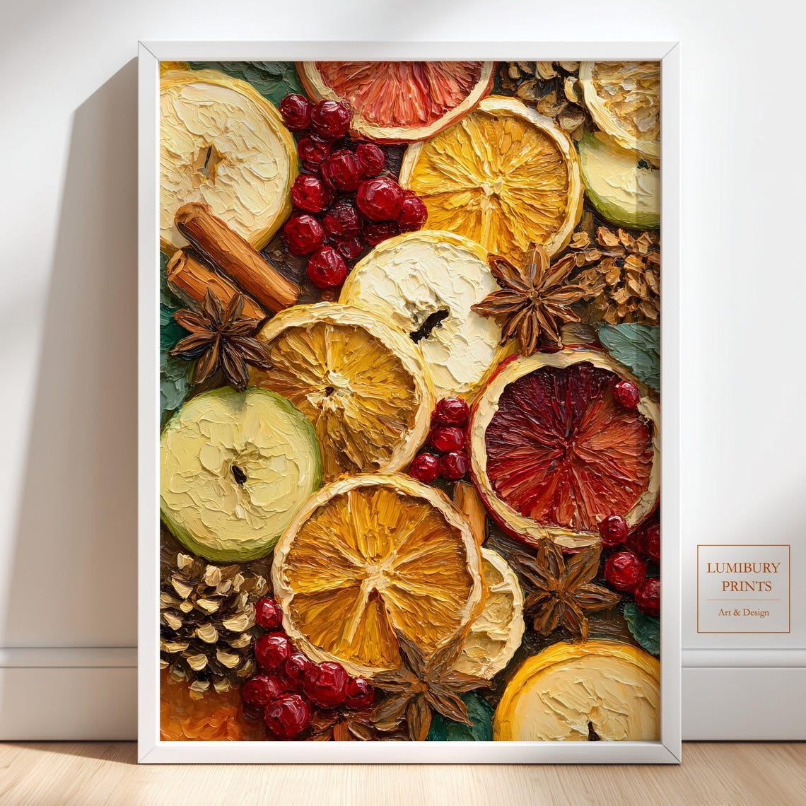 Kitchen Wall Art, Dried Fruit Wall Art, Winter Farmhouse Decor, Cozy ...