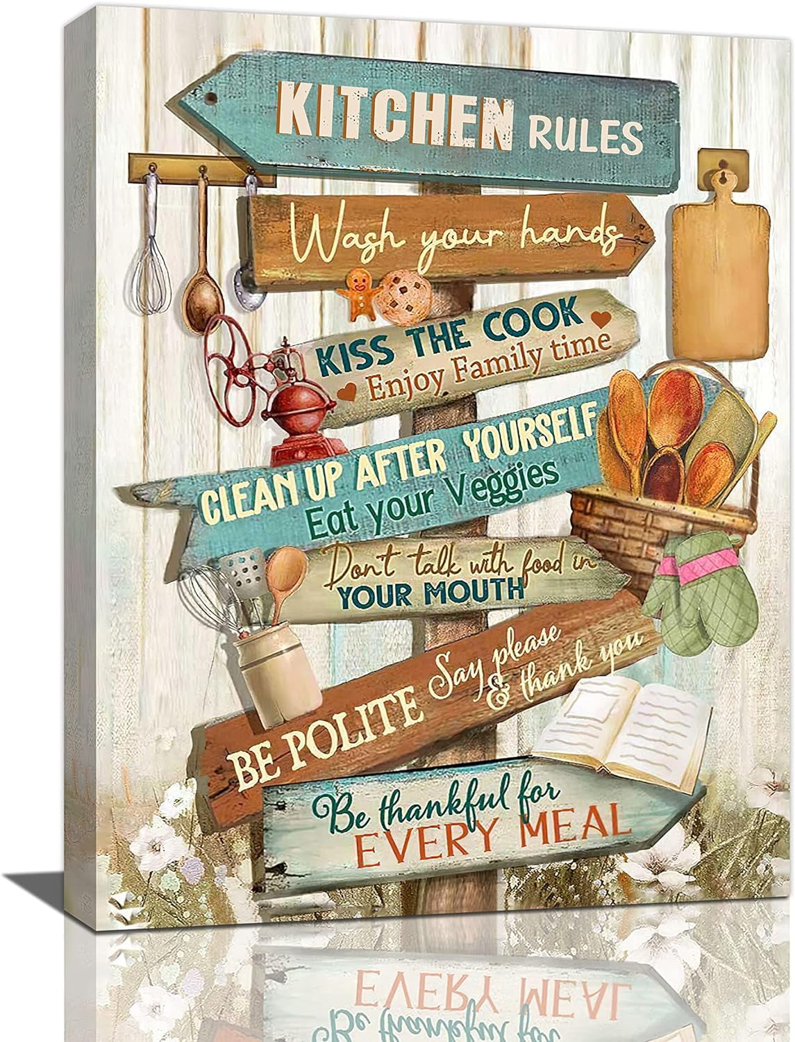 Kitchen Wall Art Farmhouse Kitchen Pictures Wall Decor Rustic Kitchen ...