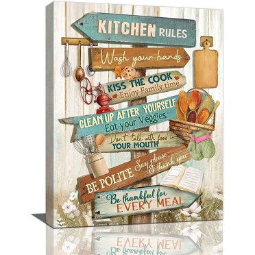 Kitchen Wall Art Farmhouse Wall Decor Rustic Kitchen Pictures Canvas Prints Country Kitchen ...
