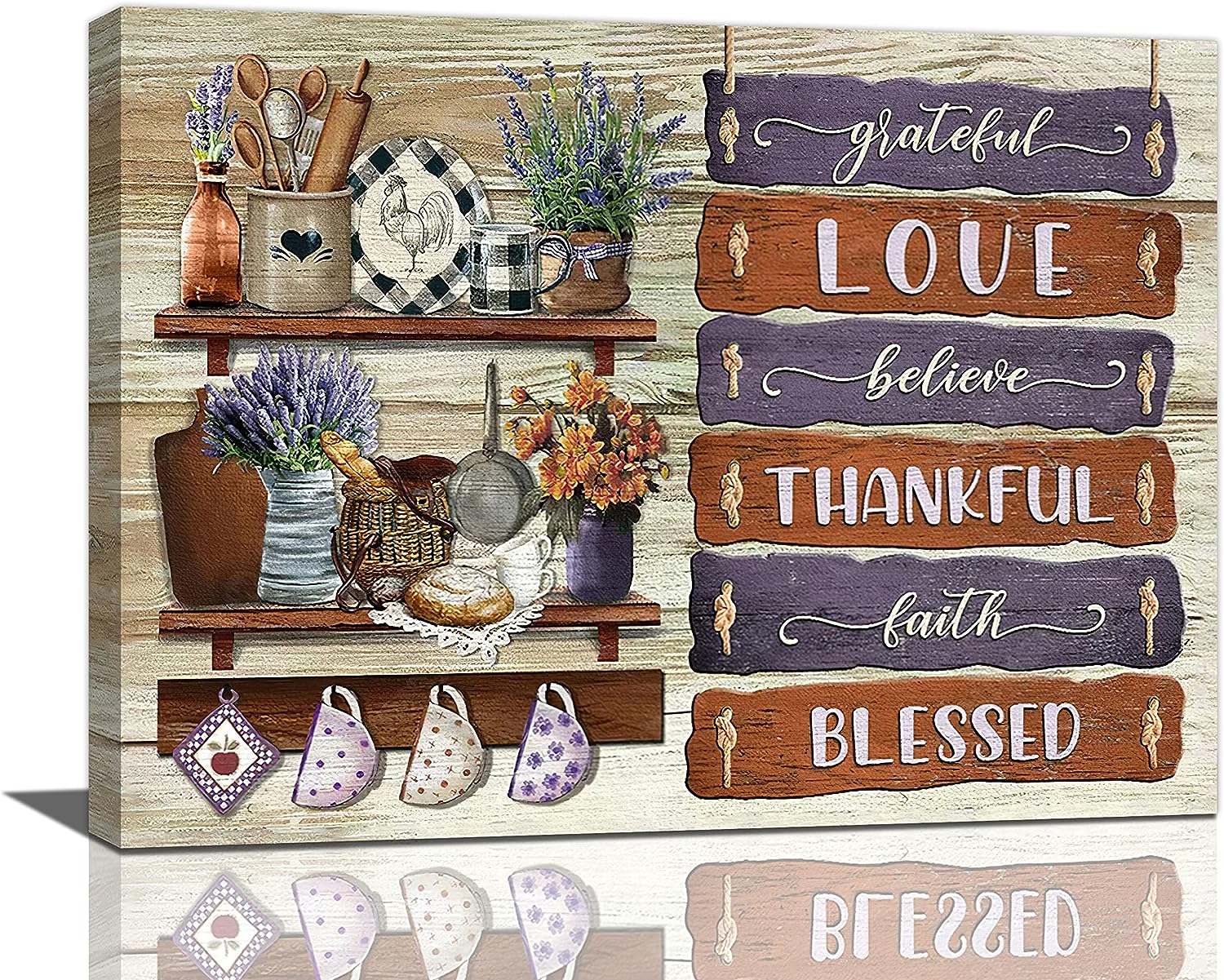 Kitchen Wall Art Farmhouse Kitchen Pictures Wall Decor Rustic Christian ...