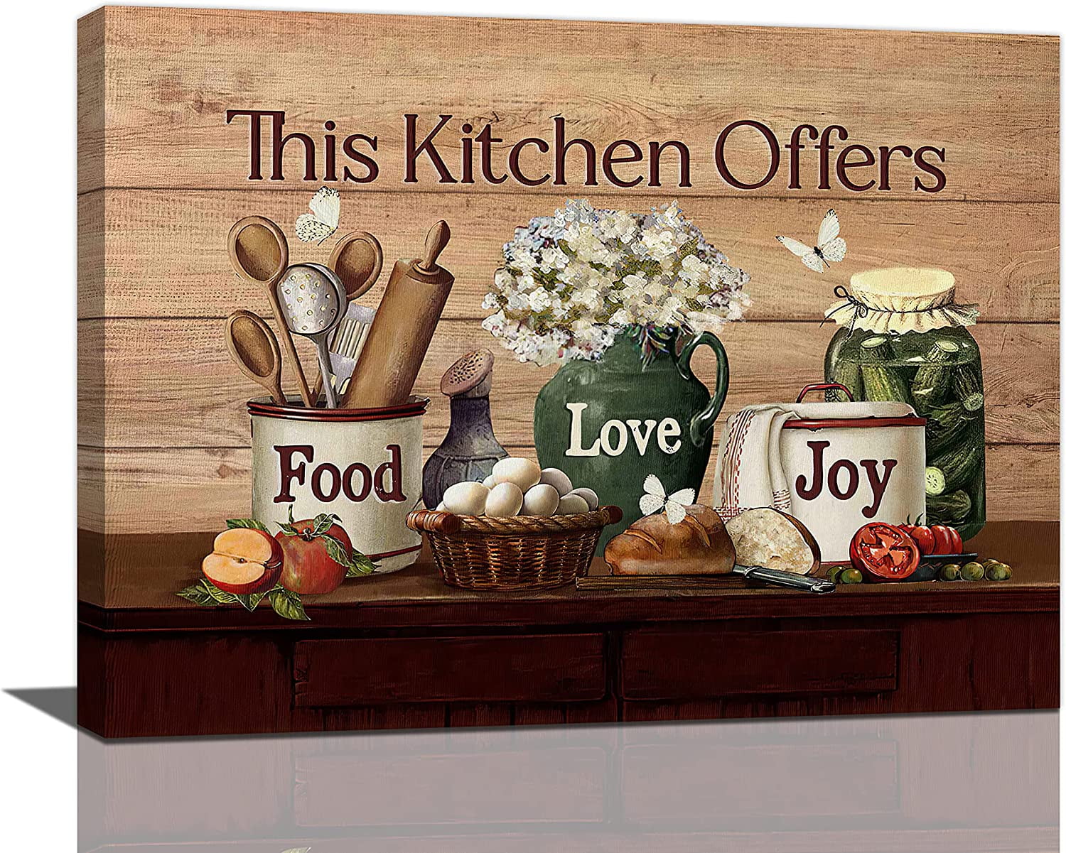 Kitchen Wall Art Farmhouse Rustic Kitchen Pictures Wall Decor Canvas Print Painting Modern Home ...