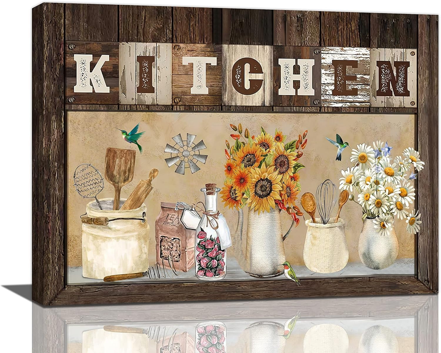 Kitchen Wall Art Farmhouse Wall Decor Rustic Kitchen Pictures Canvas ...
