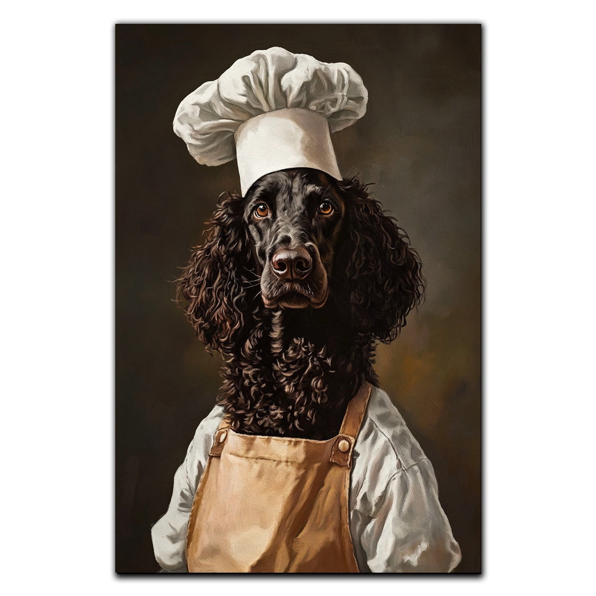 Kitchen Wall Art, Irish Water Spaniel Dog Wall Art - Funny Chef Theme ...