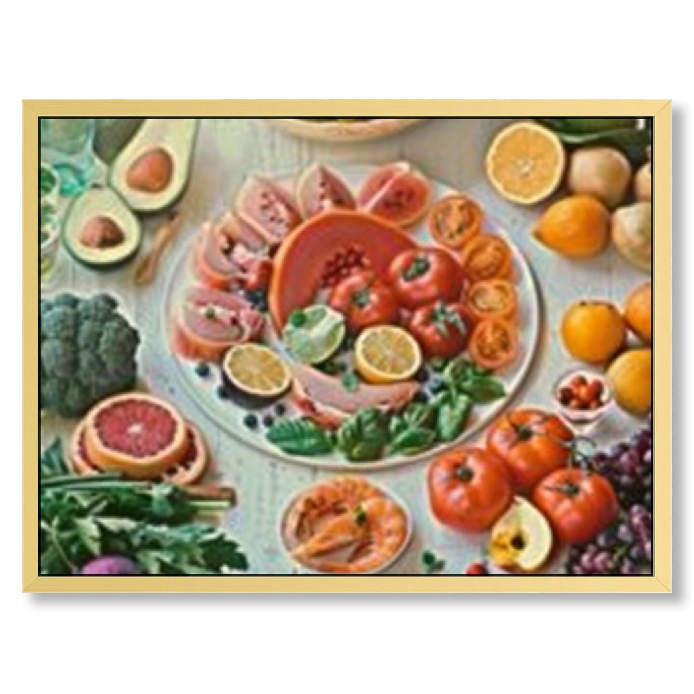 Kitchen Wall Art Nutrition Poster Colorful Fruit and Vegetable Art ...