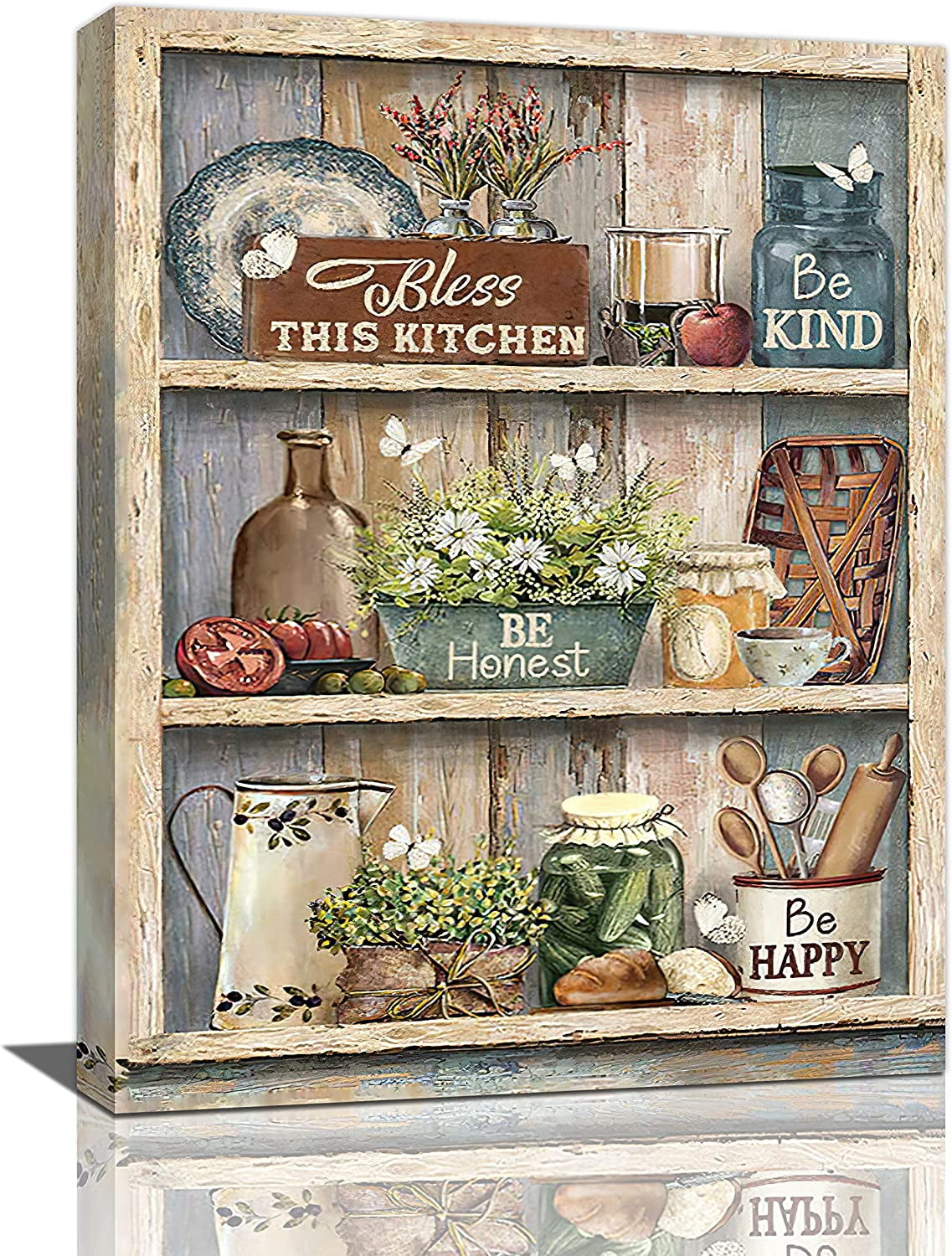 Kitchen Wall Art Rustic Bless Kitchen Pictures Wall Decor Farmhouse ...