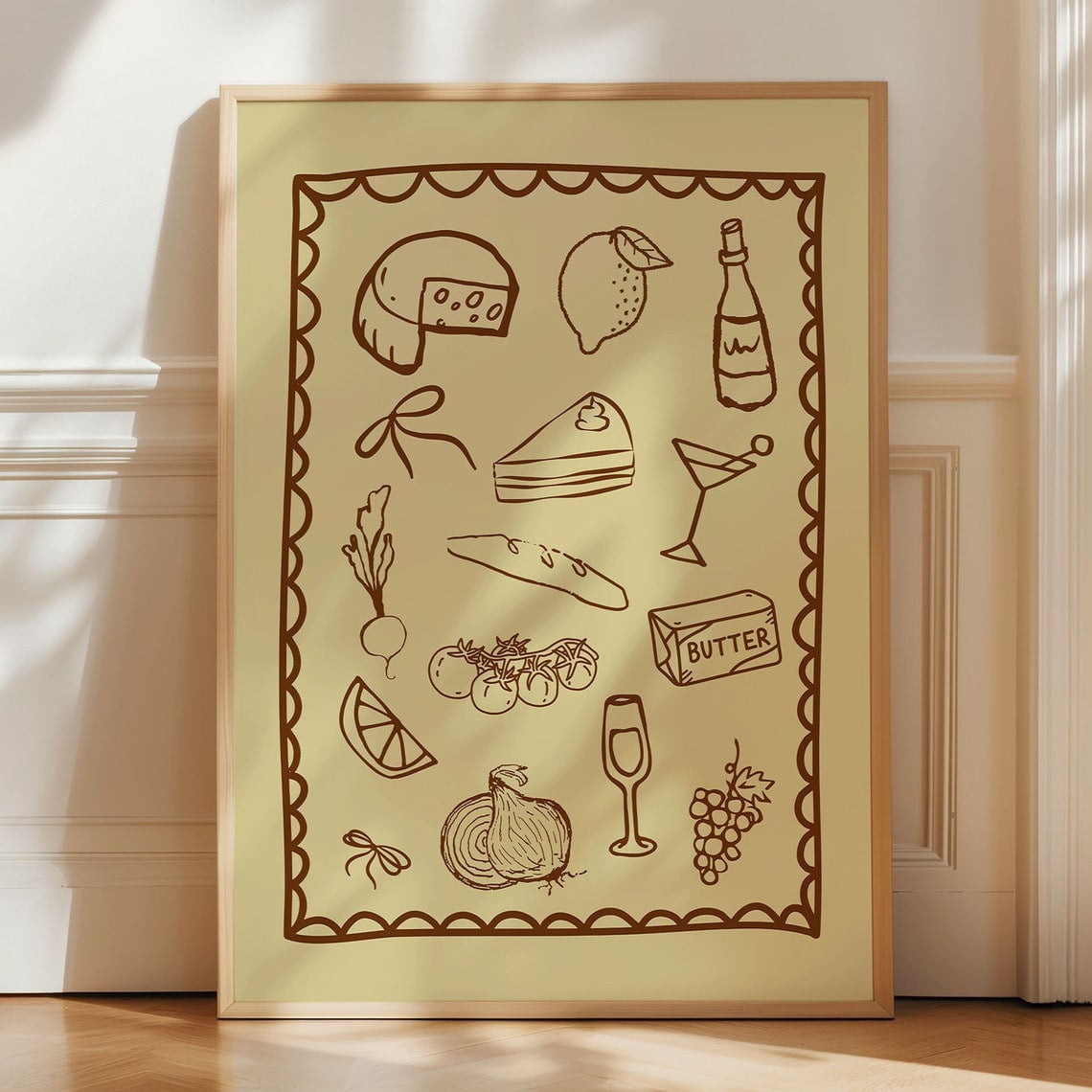 Kitchen Wall Art, Vintage Food Illustration Print, Minimalist Kitchen ...