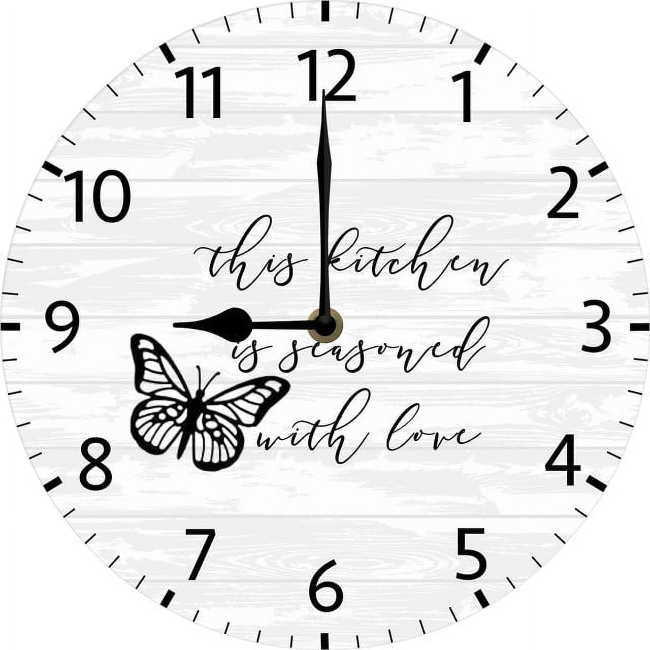 Kitchen Wall Clock This Kitchen Is Seasonal With Love Sign, Meals Decor ...