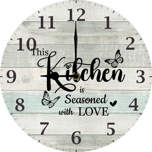 Kitchen Wall Clock, This Kitchen Is Seasoned With Love Wooden Clocks ...