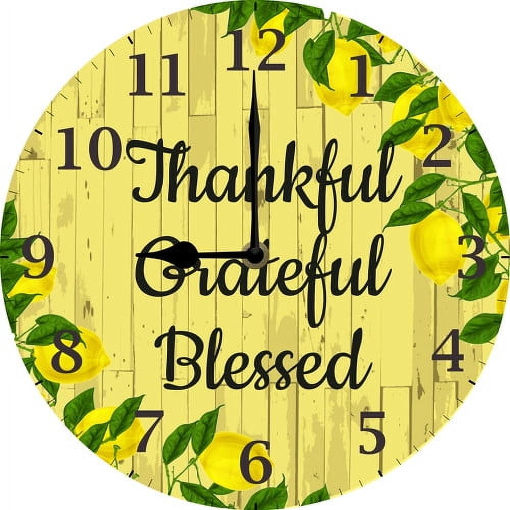 Kitchen Wall Clock Thankful Grateful and Truly Blessed Inspirational ...