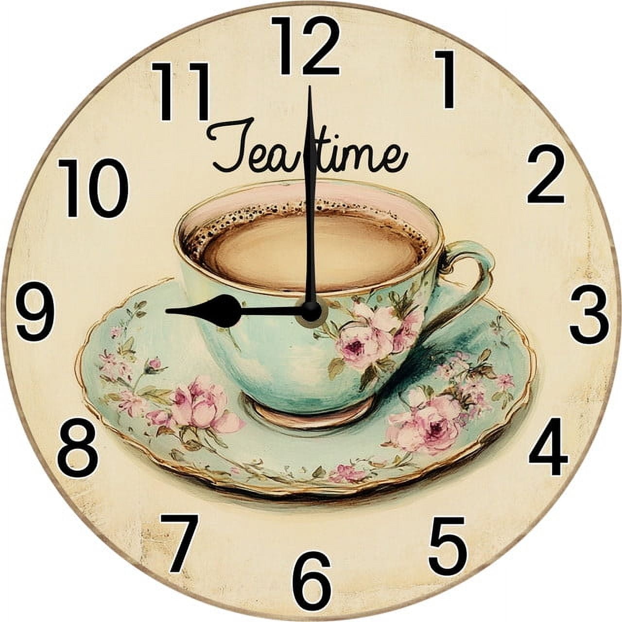 Kitchen Wall Clocks Vintage Teacup Clock Farmhouse Wall Decor for ...