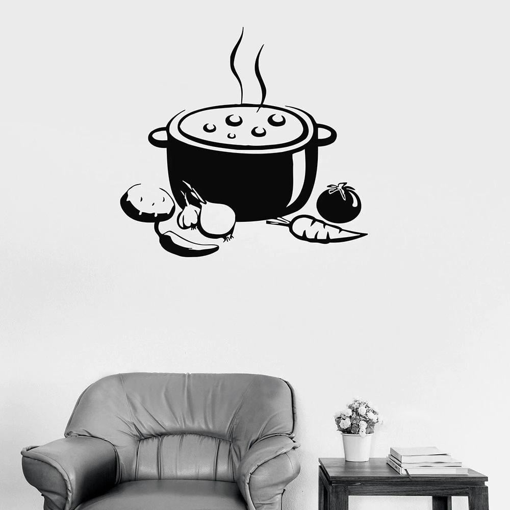 Kitchen Wall Decal Chef Soup Cooking Restaurant Dining Room Interior ...