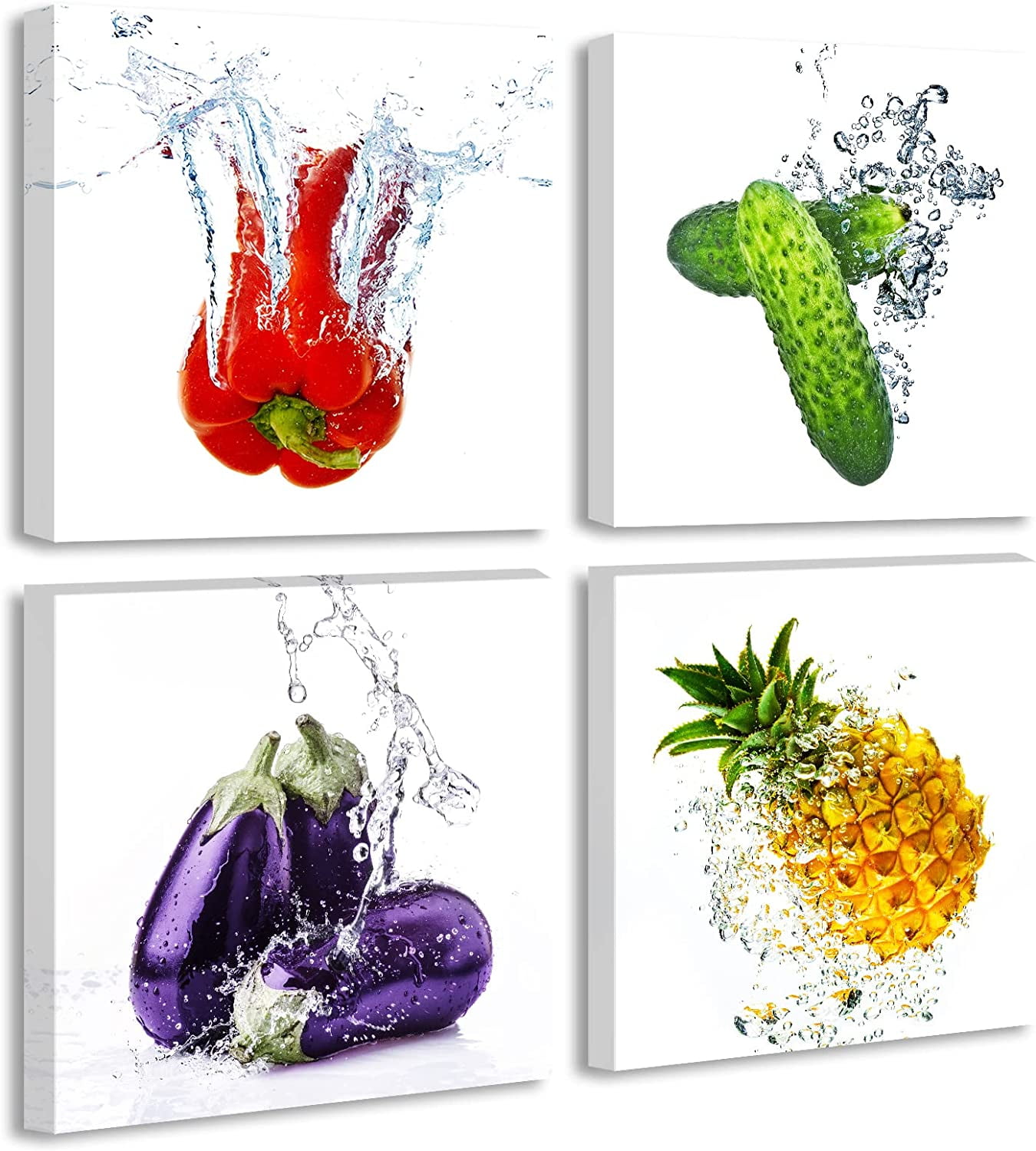 Kitchen Wall Decor - Fresh Vegetables Canvas Wall Art Colorful Various ...