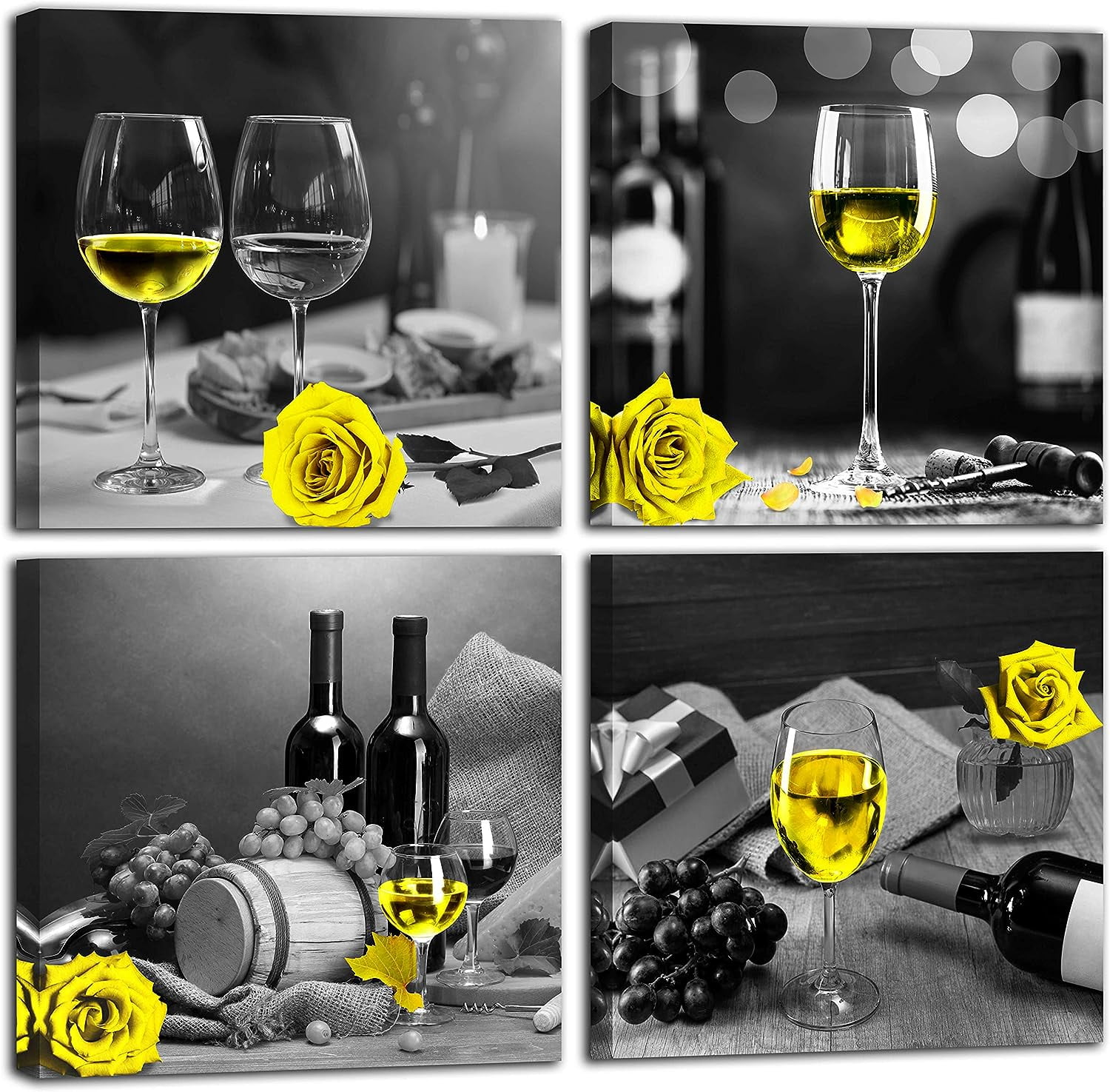 Kitchen Wall-Decor - Wine Wall Art For Bedroom Women,Black And White ...