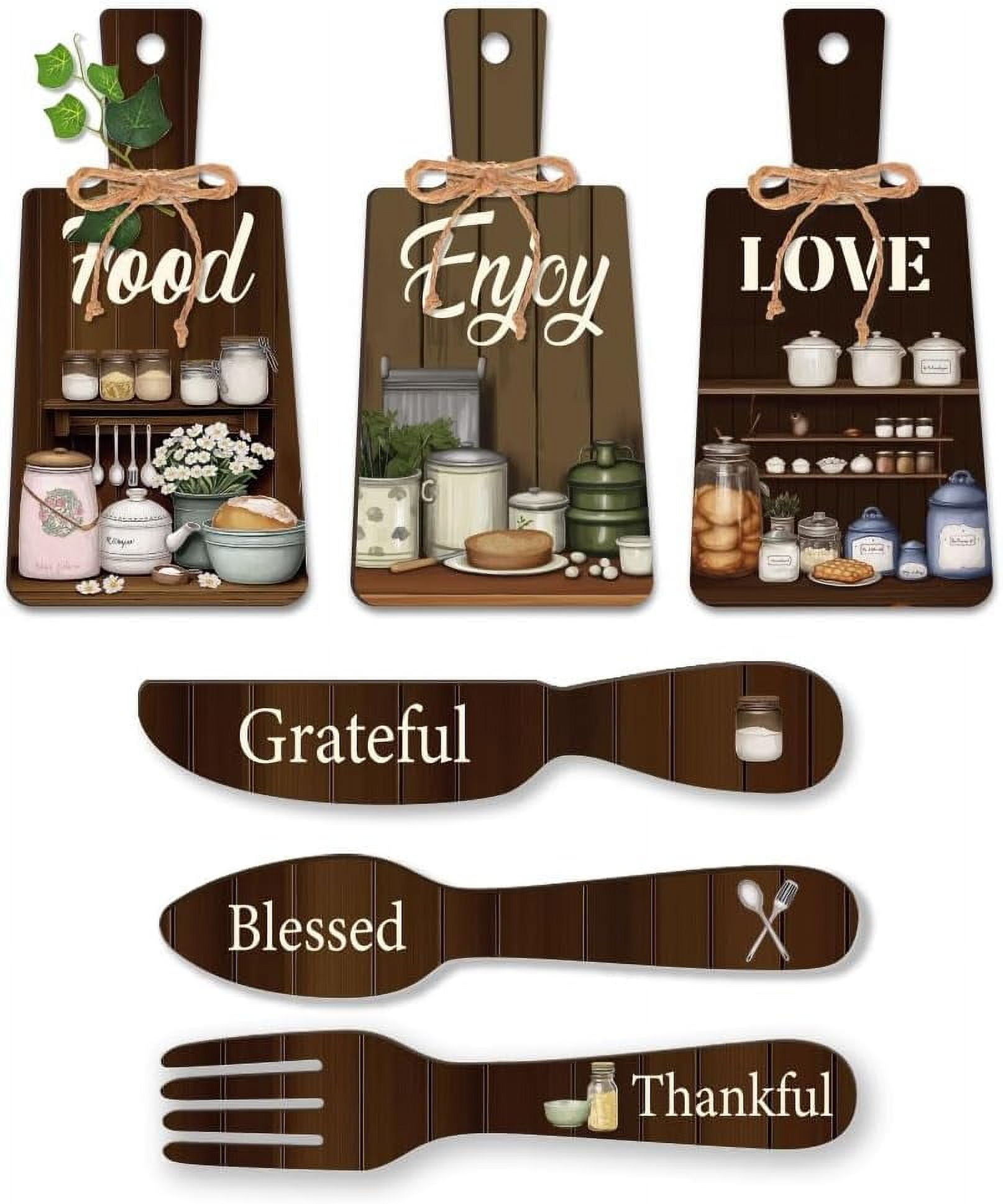Kitchen Wall Decor Wood Kitchen Hanging Signs Dining Sign Decoration ...