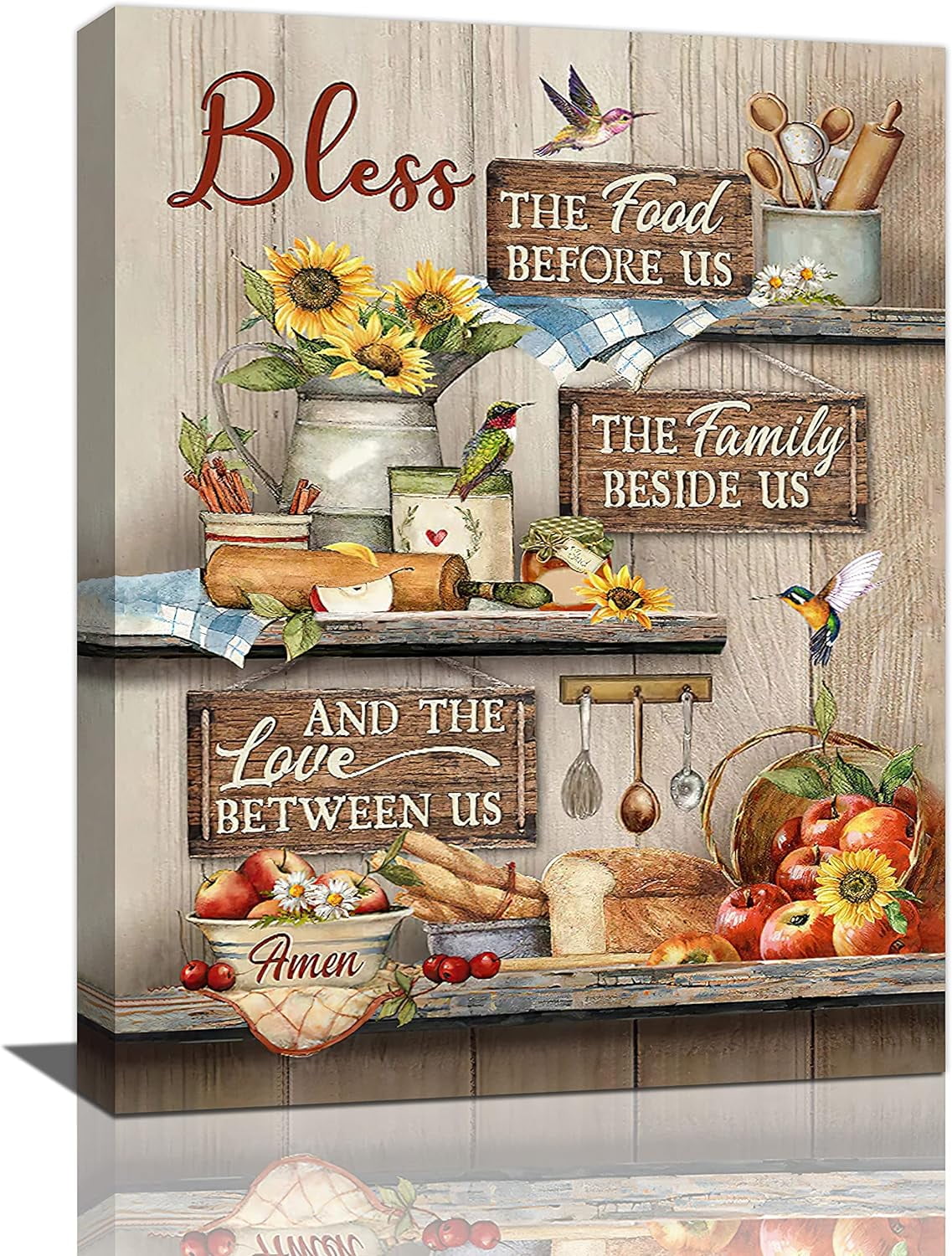 Kitchen Wall art Farmhouse Kitchen Wall Decor Rustic Kitchen Sunflower Pictures Canvas Prints ...