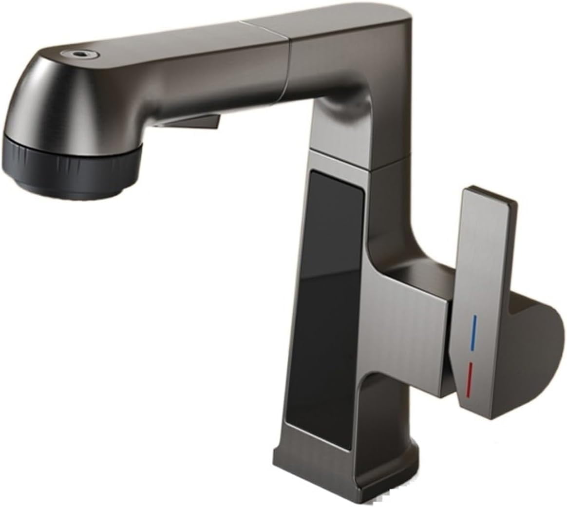 Kitchen Washbasin Rotating Lifting and Pulling Digital Display Sink ...