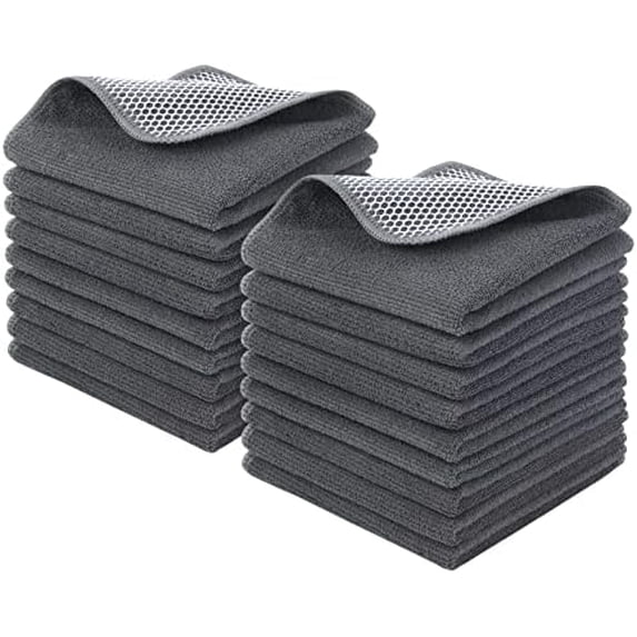 Kitchen Washcloths for Dishes Absorbent Microfiber Dish Cloths Quick ...