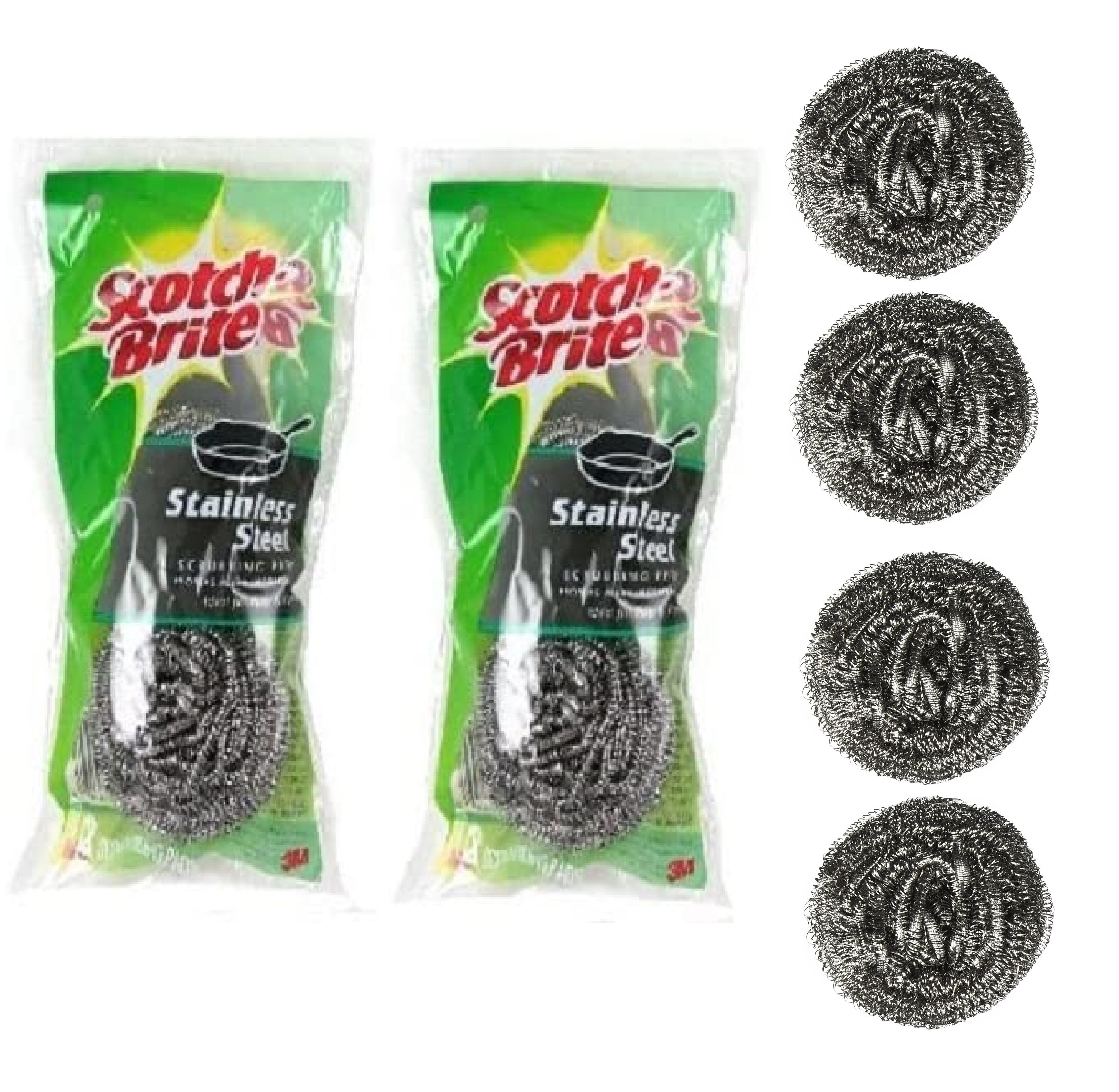 Kitchen Washing Ball Scrubber Sponge Stainless Steel Wire ball 2 Counts ...