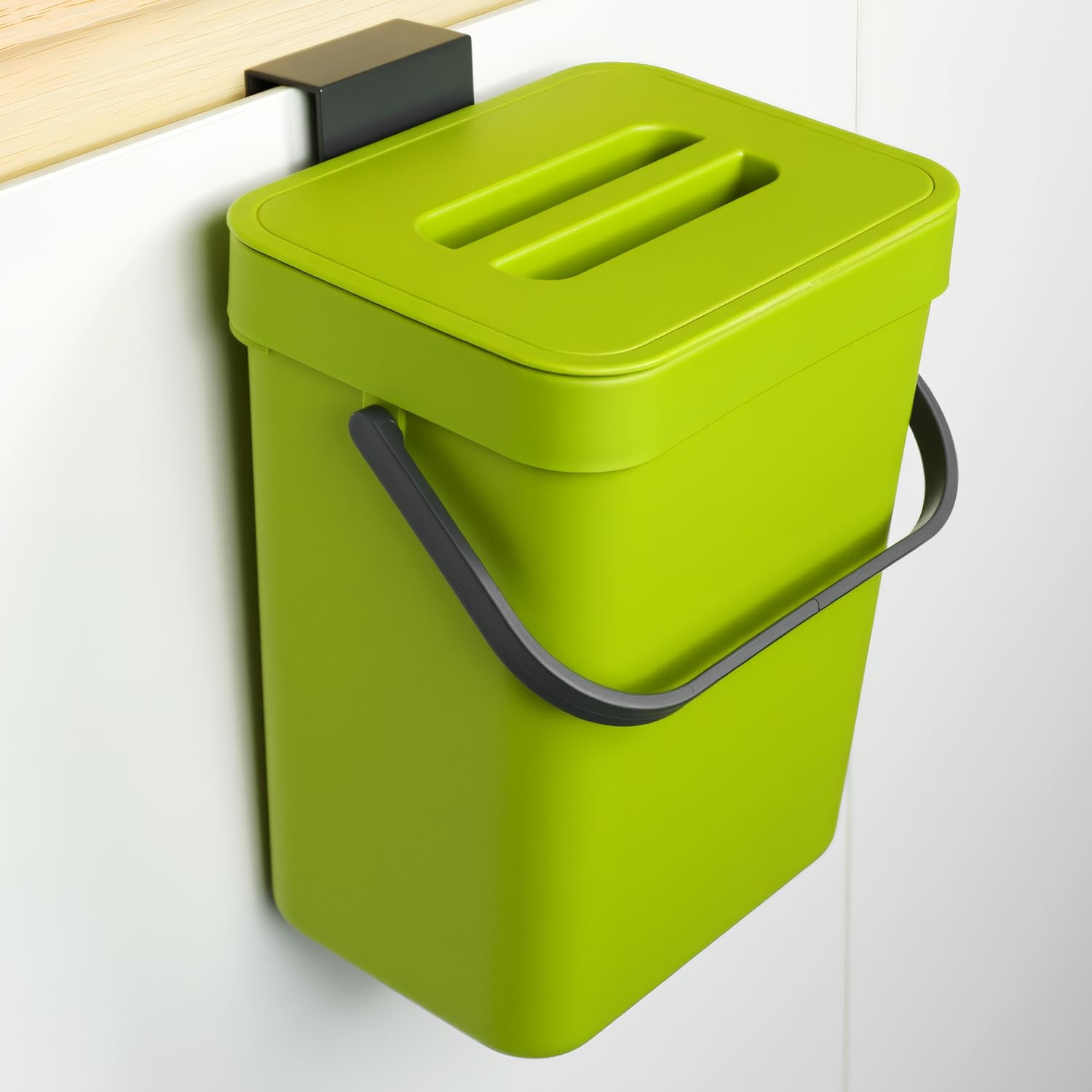 Kitchen Waste Bin with Hooks, Indoor Kitchen Sealed Under Sink for ...