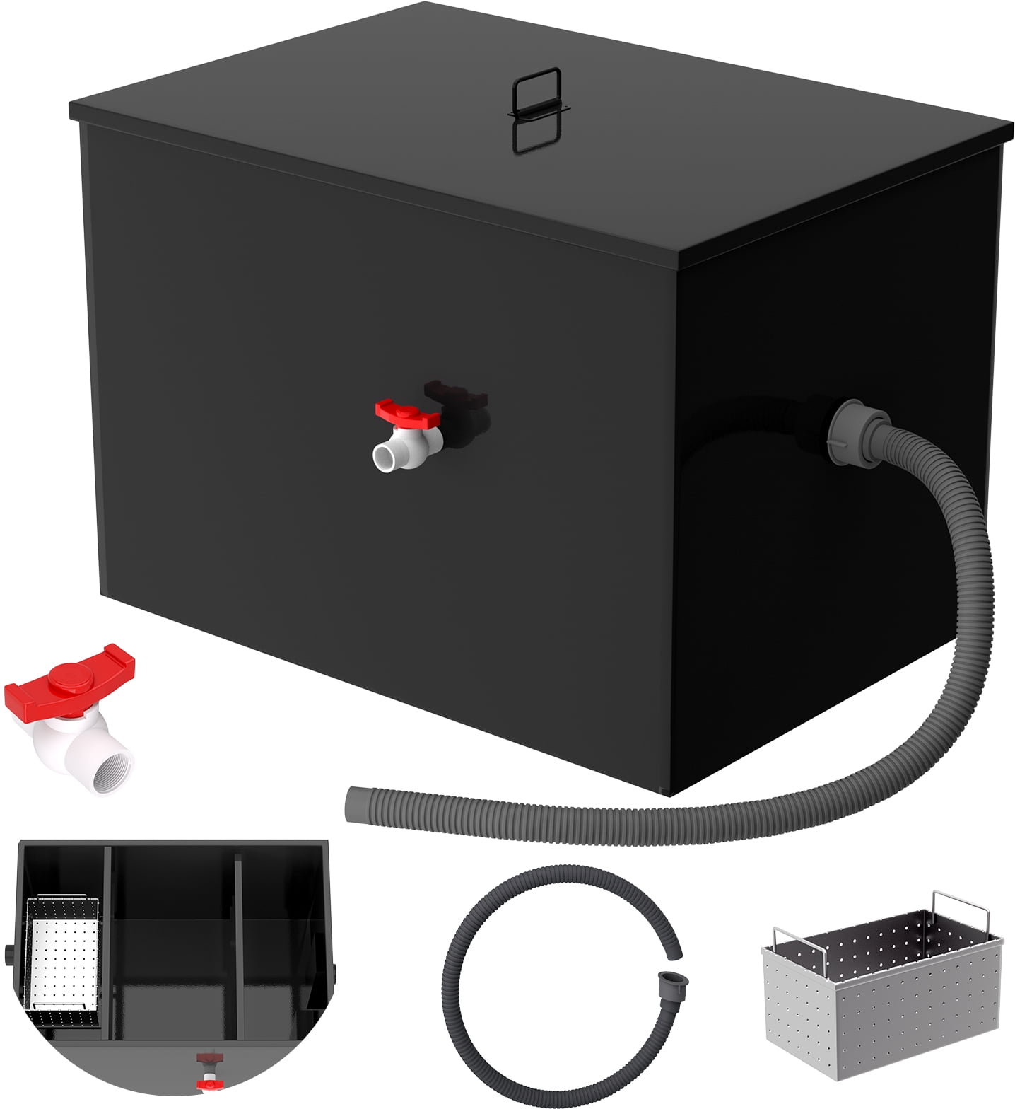 Kitchen Waste Water Separator, 30 lb, Three-Layer Protection, Grease ...