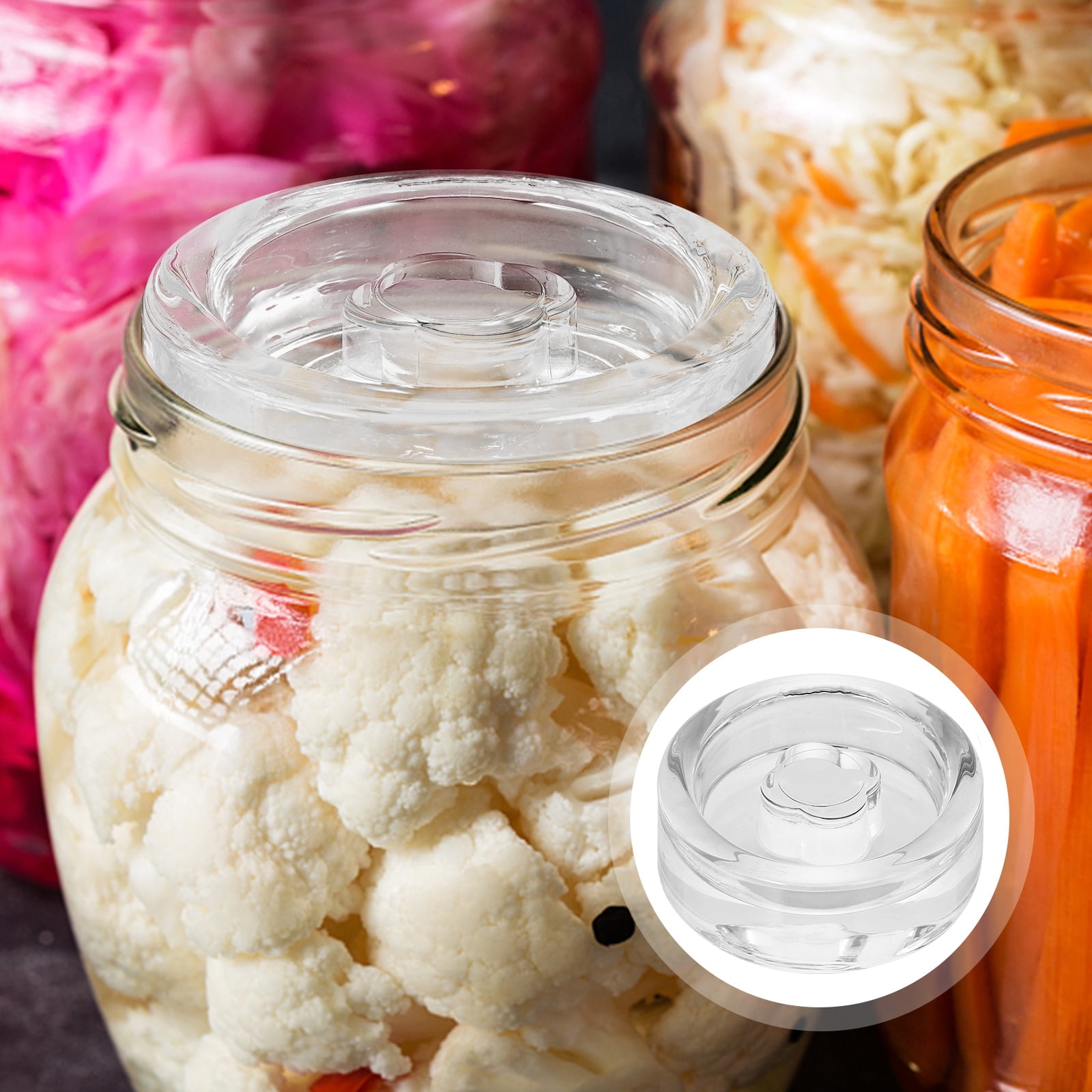 Glass Mason Jars with Fermenting Lid 2pcs Weight Cover - Walmart.com
