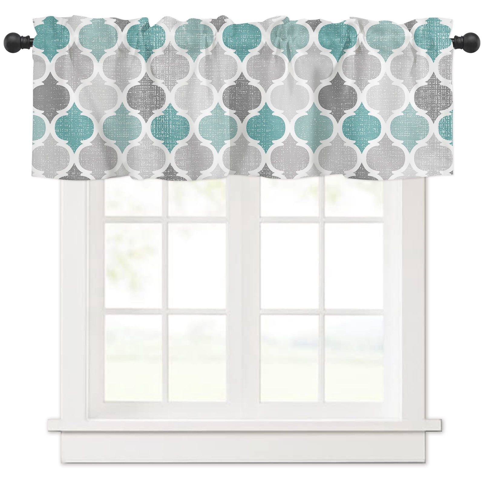 Kitchen Window Curtains Toppers Durable Easy To Care Polyester Long ...