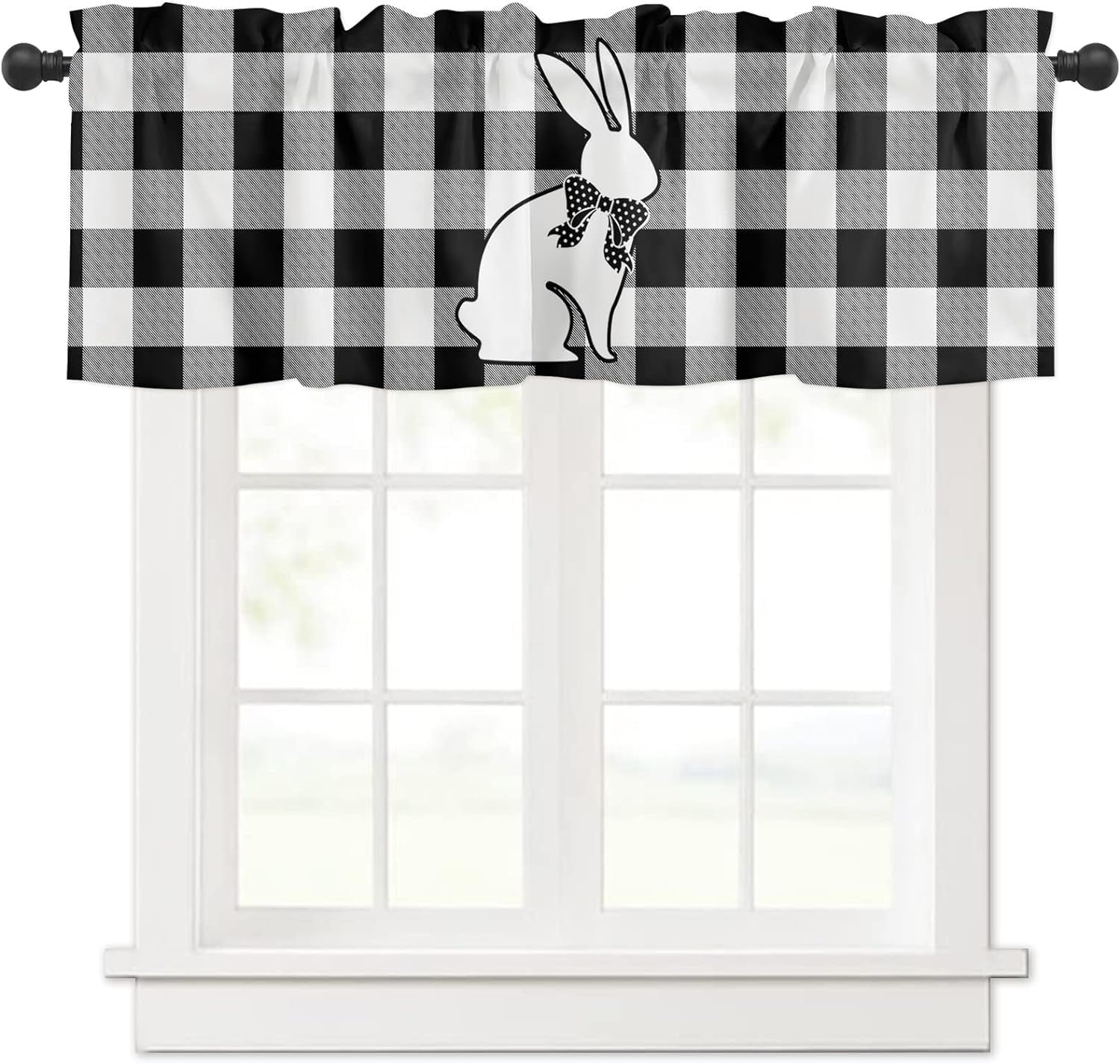 Kitchen Window Valance Easter Bunny Curtain Valance for Living Room ...