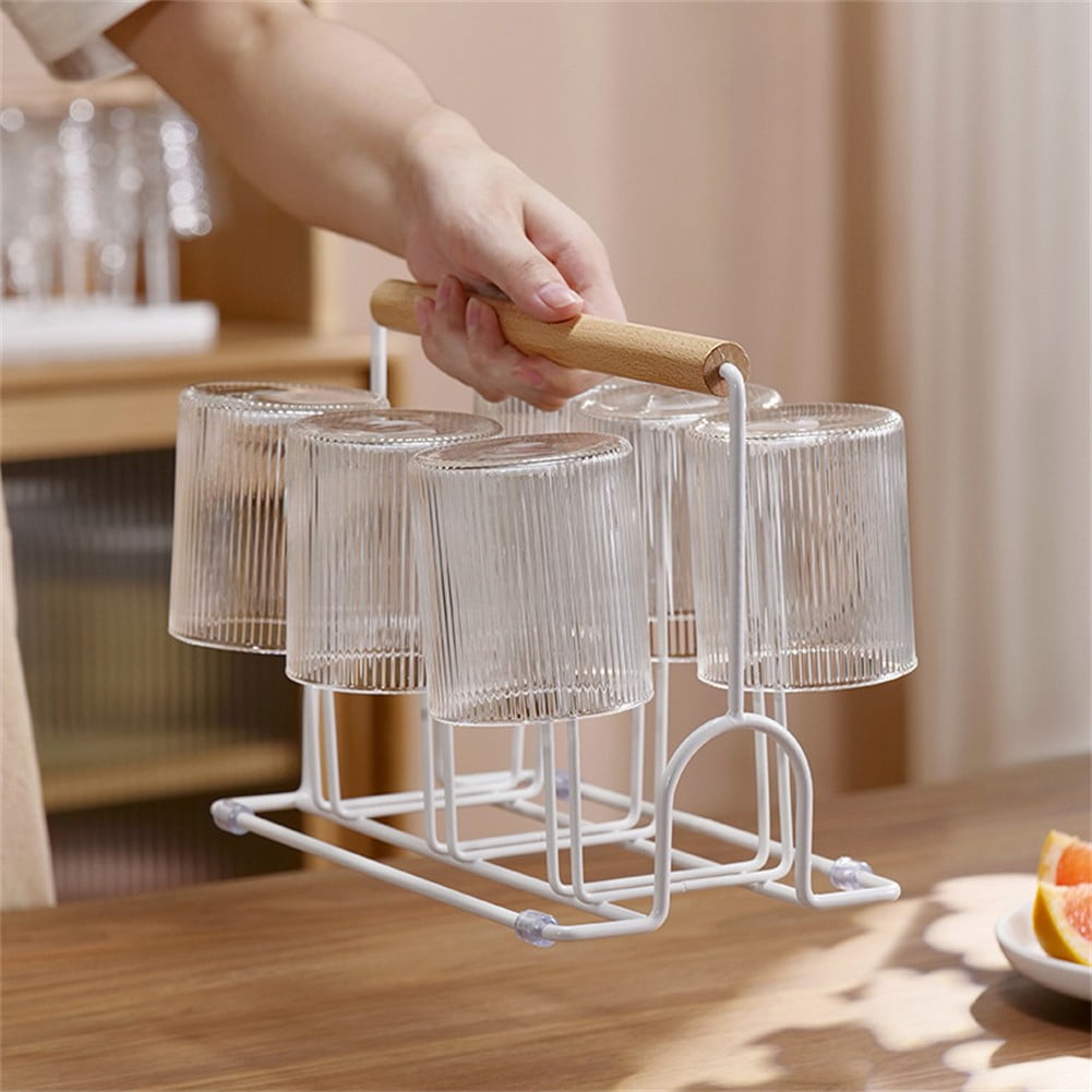 Kitchen Wine Glass Cup Rack Bottle Drying Holder Drainer Stand With ...